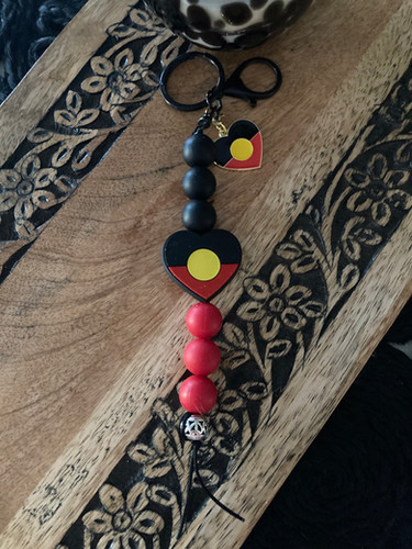 Aboriginal Heart Flag Keyring / Bag Tag | KaToBi