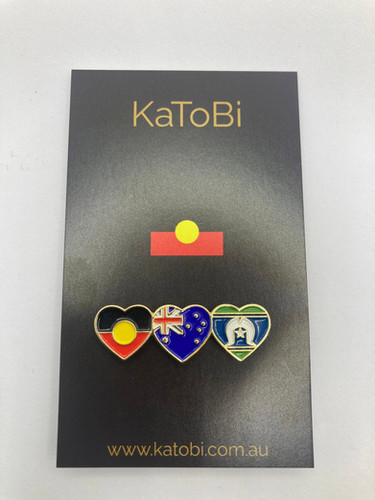 Aboriginal and Torres Strait Islander Tri Heart Flag pin | KaToBi
