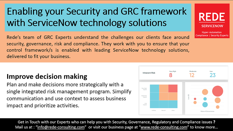 Improve decision making using ServiceNow GRC Framework