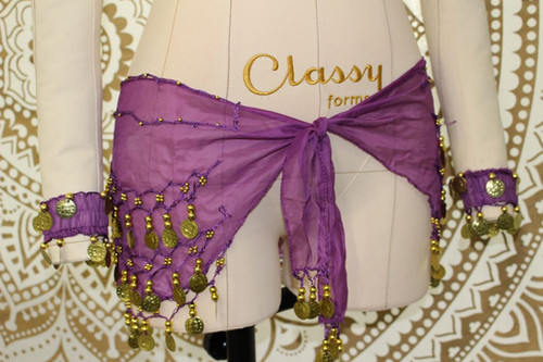 Belly Dance Hip Scarf and Wrist Cuffs | Body and Soul Class