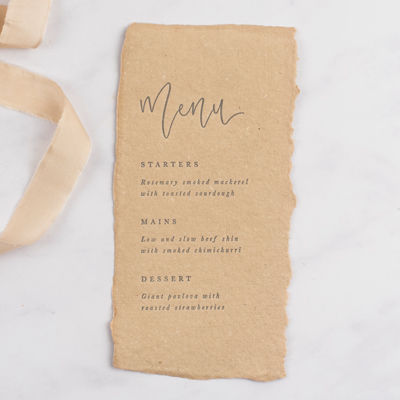 Letterpress Deckle Edge Handmade Paper Wedding Invitations | LouPaper