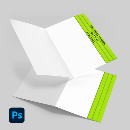 Bifold Graduated Tabbed Brochure Mockup | MarcoCreativ