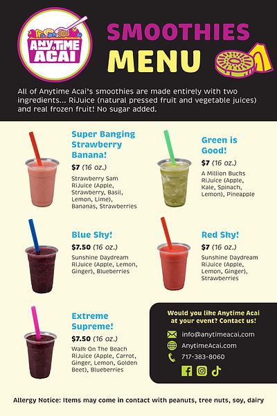 Menu | Anytime Acai