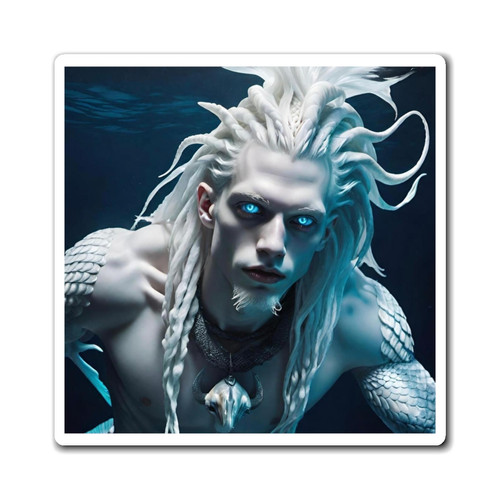 Albino Merman- White Scales and Dreadlocks-Silver Choker-with a Skull ...