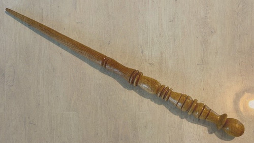Canary and Red Oak Wooden Magic Wand | Magical Alley