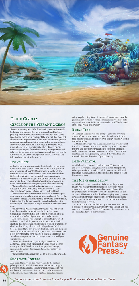 Druid Circle of the Vibrant Ocean Preview!