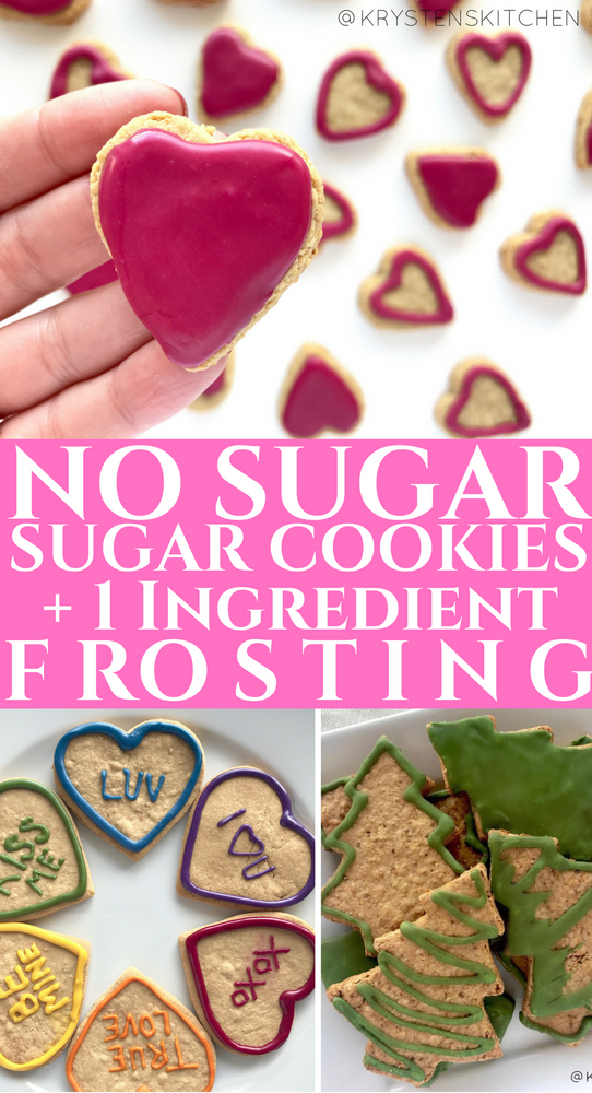 No Sugar - Sugar Cookies + Two Ingredient Frosting