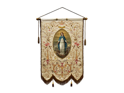 A Stupendous And Extremely Rare Antique French Processional Banner ...