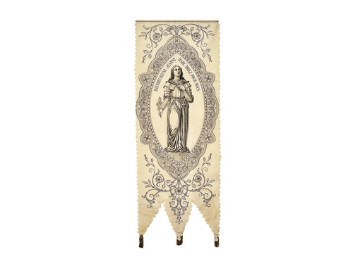 A Gorgeous Antique French Processional Banner With Joan Of Arc, 1800's ...