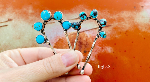 Turquoise Hair Pin | Key3Leather&Silver