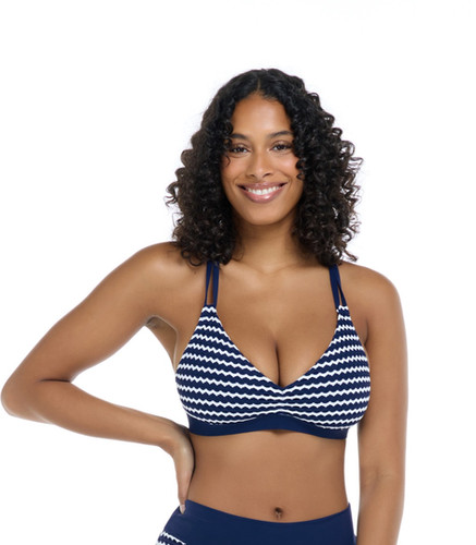 Skye Dark Indigo Breaking Waves Sarah Top | LLLSwimwear