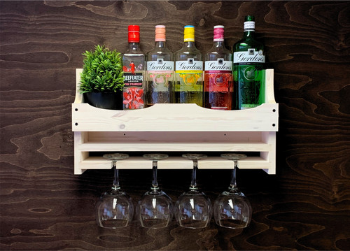 Gin Bottle and 4 Balloon Glass Wall Display | Chalkboards Direct
