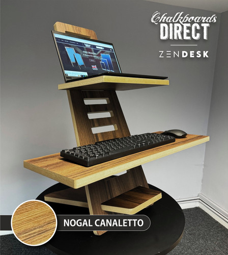 ZEN DESK Adjustable Wooden Health Ergonomic Standing Desk - Dark Oak ...