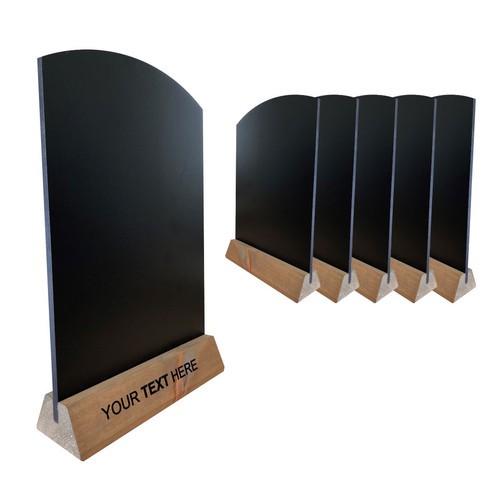 A4 Table Top - Triangular Base - Engraved | Chalkboards Direct