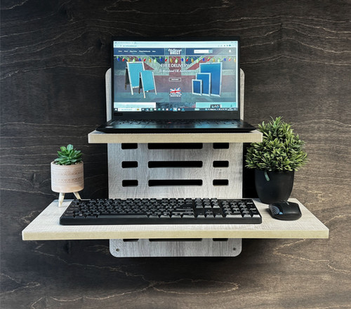 Wall Mounted Zen Desk (V2) - Caledonian Oak Veneer | Chalkboards Direct