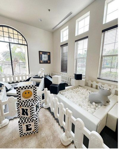 Wee LUXE Black + White Soft Play with Small 4ft x 4ftBall Pit | San ...