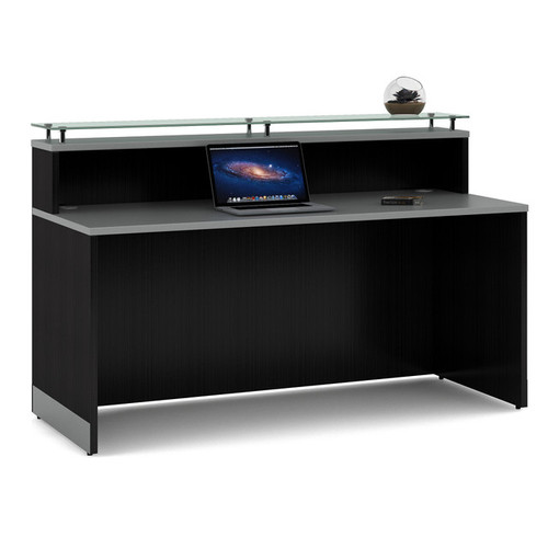 OfficeSource Cosmo Glass Top Reception Desk | The Bradley Company