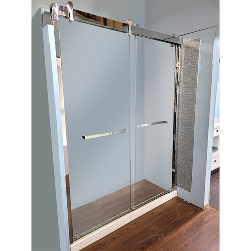 48 X 72 Framed Chromed Sliding Shower Glass Vinpow Bath Centre 48-x-72-framed-chromed-sliding-shower-glass-vinpow-bath-centre