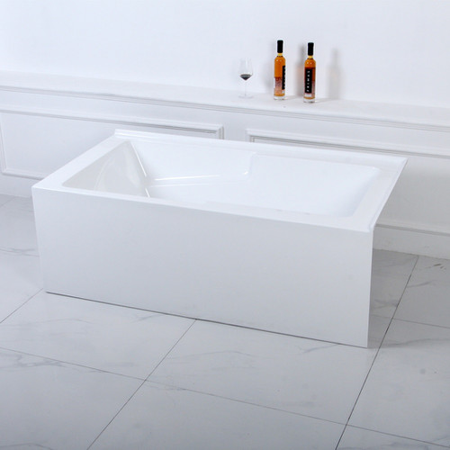 60" x 32" 2-Sided Rectangular Corner Bathtub | Vinpow Bath Centre