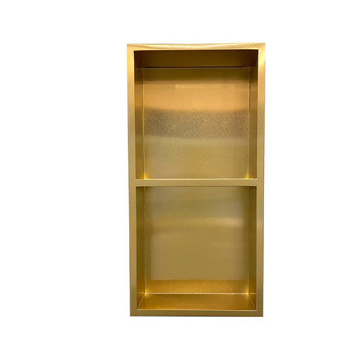 12" Stainless Steel Shelf Recessed Mount Niche(Gold) | Vinpow Bath Centre