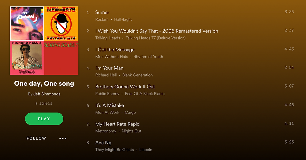 One Day, One Song At a Time