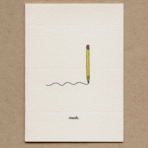 Create Pencil Tiny Note Card | VIX Emporium
