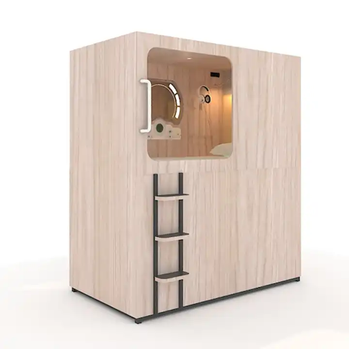 Wood Sleeping Pod Bed Capsule Box Hotel | Off-Grid Geodomes