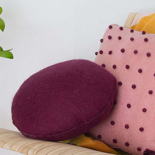 Pods Felt Cushion Plum | ecoluxe-living