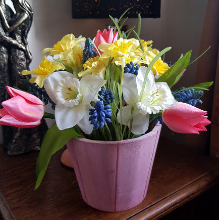 Spring Silk Flower Arrangement Pail | silkflowerhouse