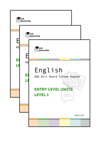 English Entry Level Workbooks 1, 2, 3 Bundle | LCB Education