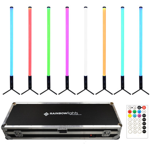 8 x LED PIXEL TUBE 360 RGBWA IP65 + CHARGING CASE - WHITE or BLACK ...