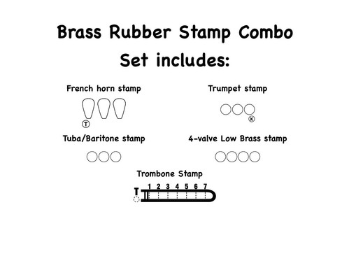 5-Piece Brass Combo Set Self-inking Rubber | Premier Music Teaching ...