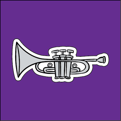 Fun Trumpet Design Instrument Sticker | Premier Music Teaching Aids LLC