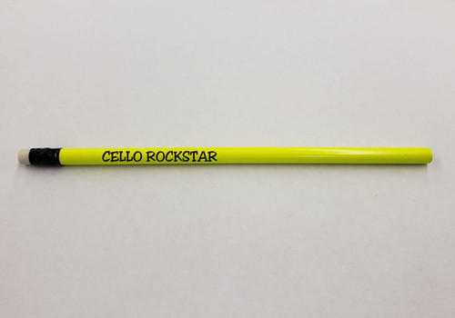 Cello Rockstar Neon Yellow Pencil | Premier Music Teaching Aids LLC