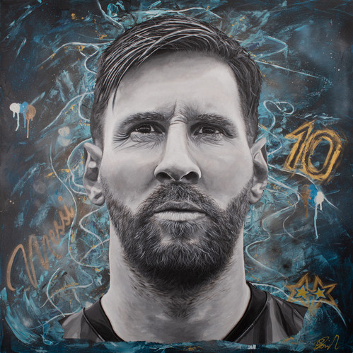 20# Lionel Messi Original Painting | Brad Smith Art