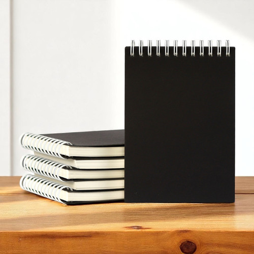 INNAXA Spiral Eco-Friendly Notepad White Wiro A6 Size (Black Pack-6 ...