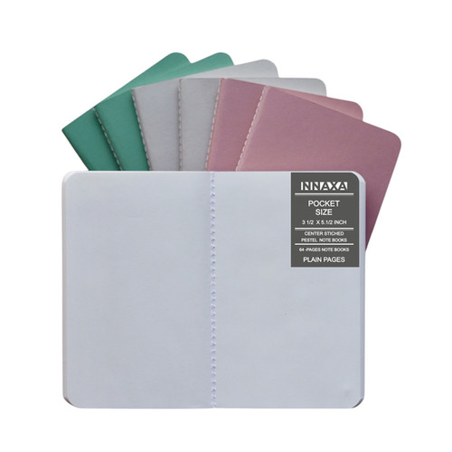 INNAXA Small Pastel Color Blank Notebook Pocket-Size (pink, grey, mint ...