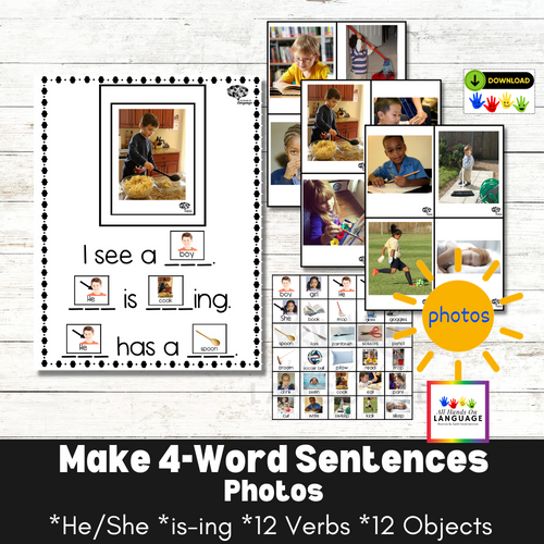Make Sentences Using Photograph Action Flashcards and Labeled Pictures ...