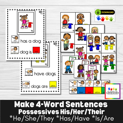 Make Sentences with Pronouns + Possessive Pronouns, Autism Speech ...