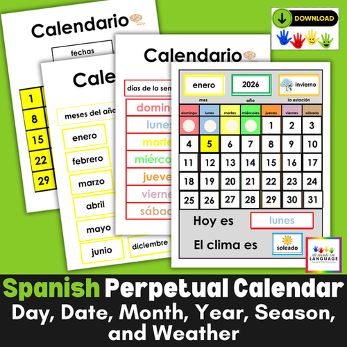 Spanish Interactive Daily Calendar – Date, Seasons & Weather ...