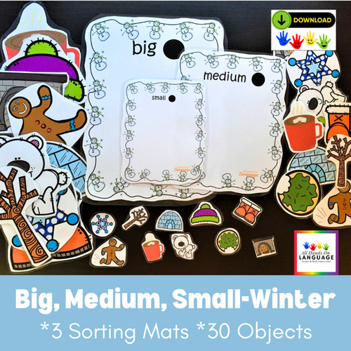 Big, Medium, Small-Winter Themed Sorting Activity, Sort Objects onto ...