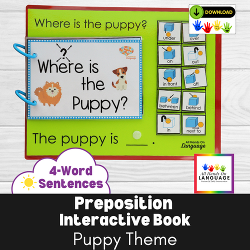 Where is the Puppy? Interactive Book 10 Prepositions + Sentences ...