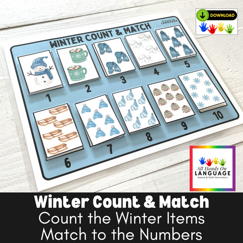 Winter-Themed Count and Match Activity, Numbers One to Ten, Autism ...