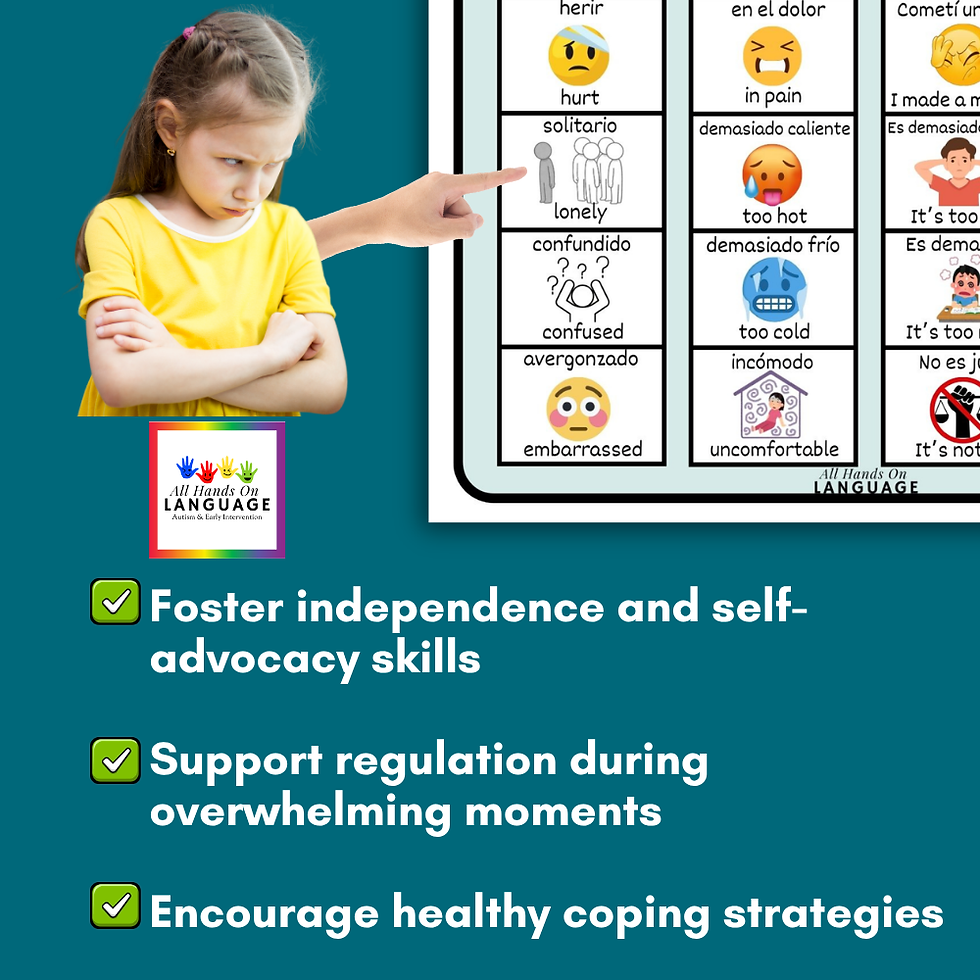 Bilingual Spanish/English Social-Emotional Communication Board, AAC ...