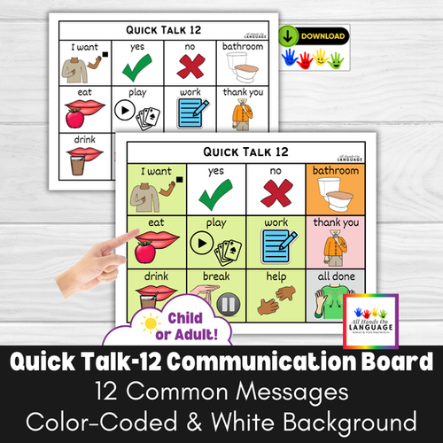 Quick Talk 12 Communication Board, Autism, Aphasia, AAC ...
