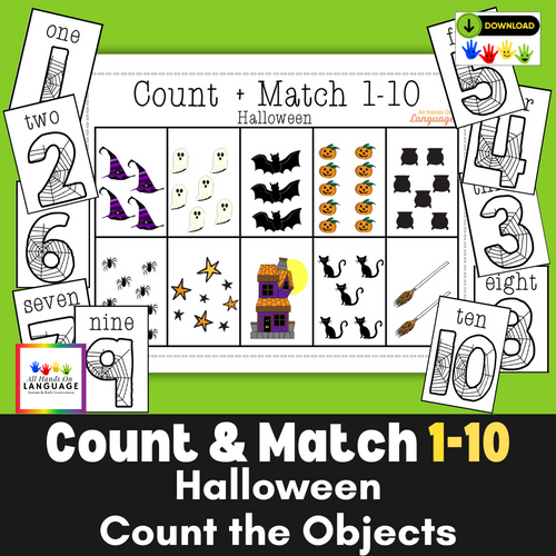 Halloween Numbers 1-10 Count and Match Interactive Activity ...