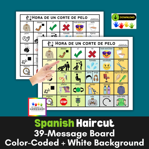 Spanish Haircut Communication Board, AAC, Autism, Speech Delay ...