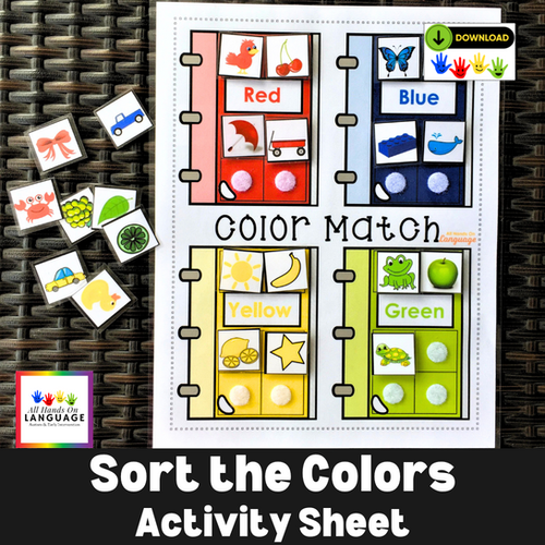 Color Sorting Interactive Activity, 4 Colors and 24 Colorful Pictures ...