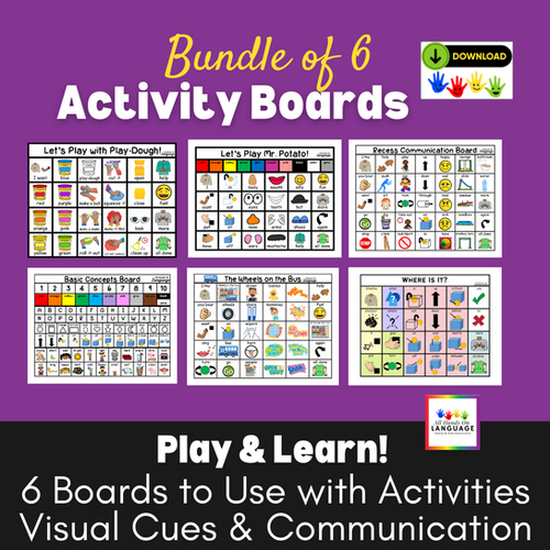 BUNDLE of 6 Communication Boards to Use with Activities, ASD, AAC ...