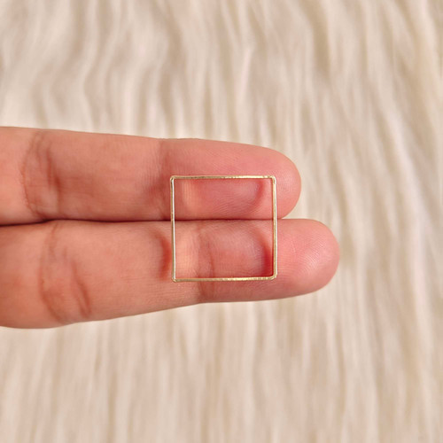 Square Golden Hollow Bezels - Set of 10 | Kart And Kraft